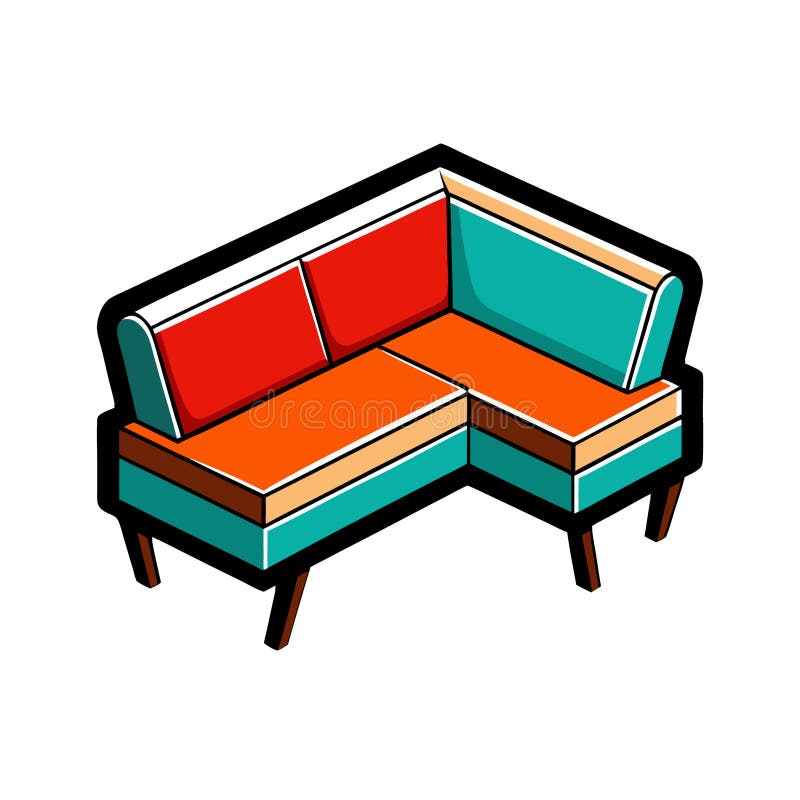 Chic Vinyl Sectional for Stylish Interiors Stock Photo - Illustration ...