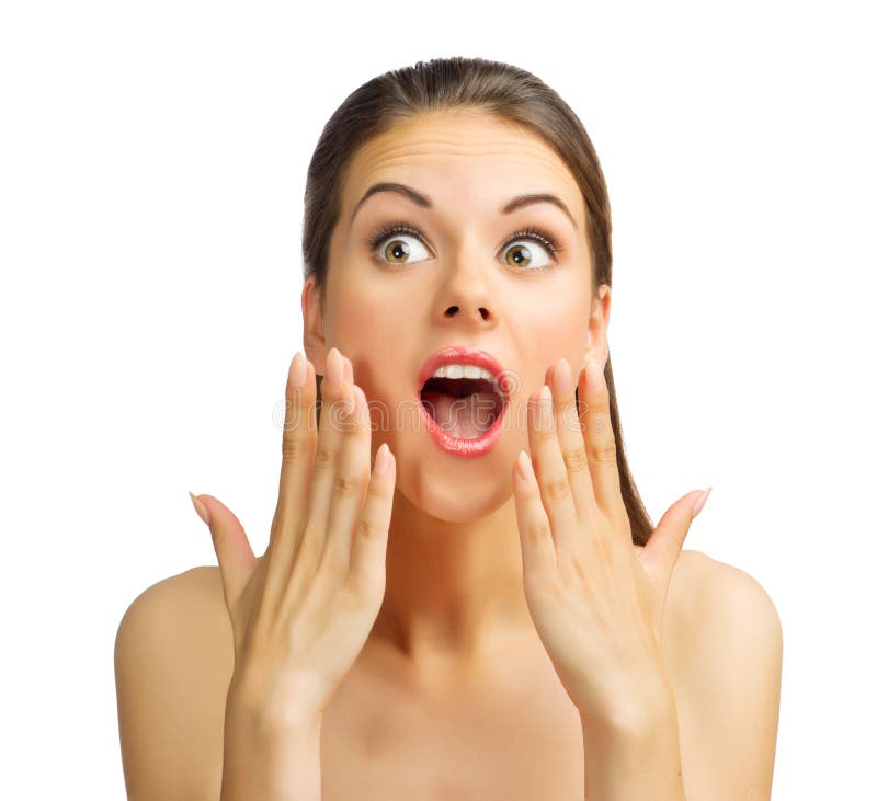 Chica Joven Sorprendida Aislada Imagen de archivo - Imagen de ...