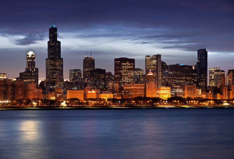 Chicago City line stock image. Image of chicago, tall - 18858209