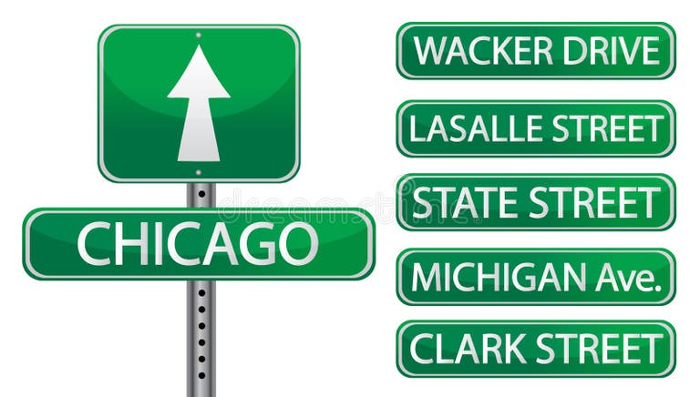 Chicago Street Signs Stock Illustrations – 21 Chicago Street Signs ...