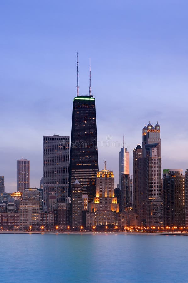 Chicago Skyline at Dawn stock image. Image of city, buildings - 10530129
