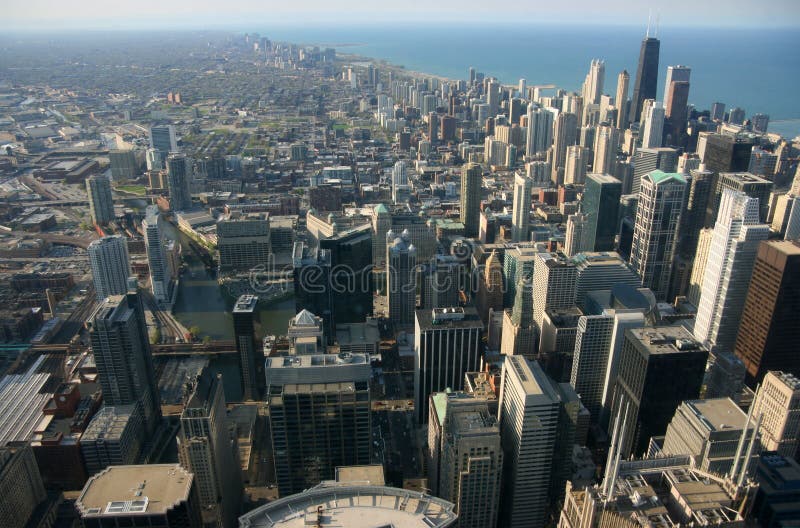 Chicago aerial view stock image. Image of corporation - 2462121