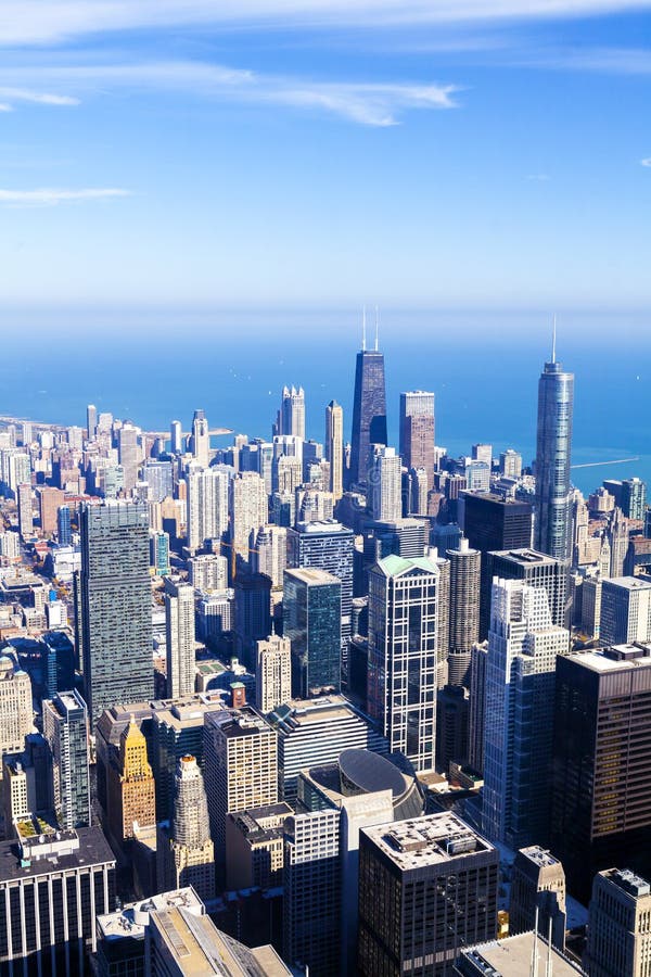 Chicago aerial view stock photo. Image of fall, building - 30349716