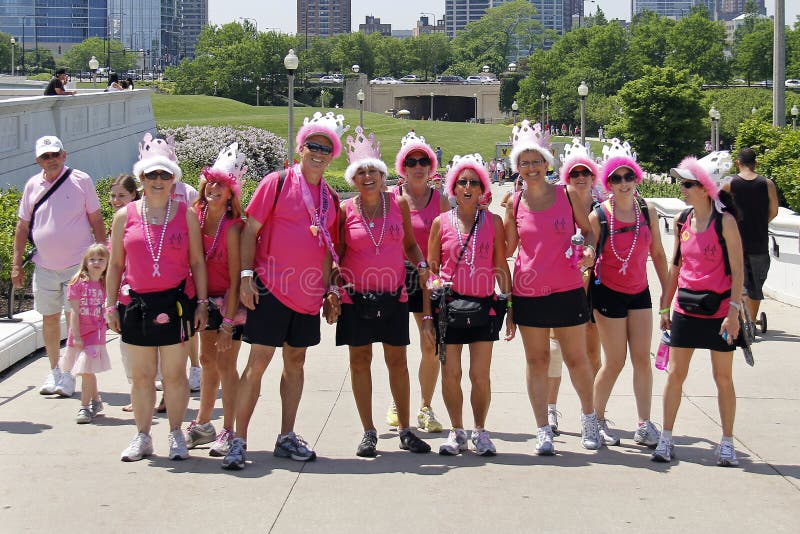 Chicago Avon Walk Participants with Arms Up Editorial Stock Image ...