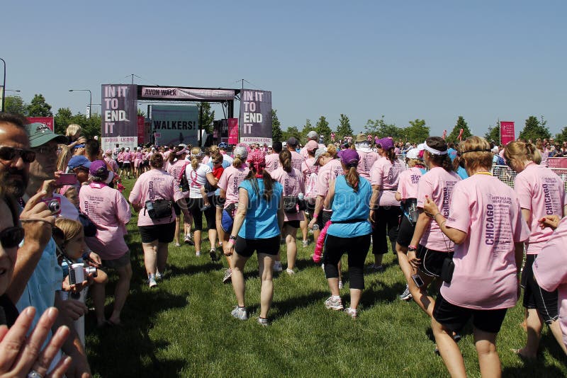 Chicago Avon Walk Participants with Arms Up Editorial Stock Image ...