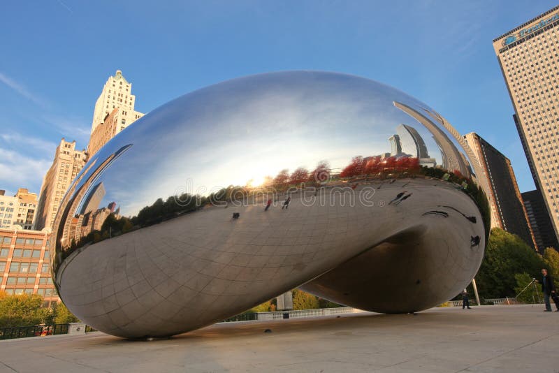 Chicago Bean during Autumn editorial stock photo. Image of cloud - 21918808