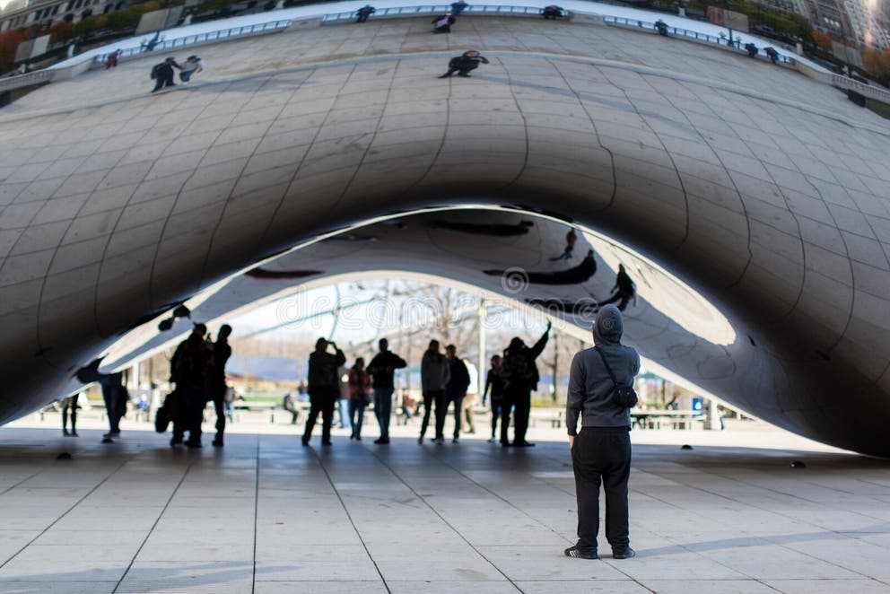 Chicago bean reflection editorial stock photo. Image of horizontal ...