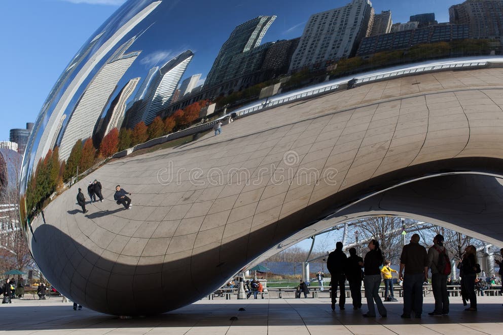 Chicago bean reflection editorial photo. Image of color - 28728931