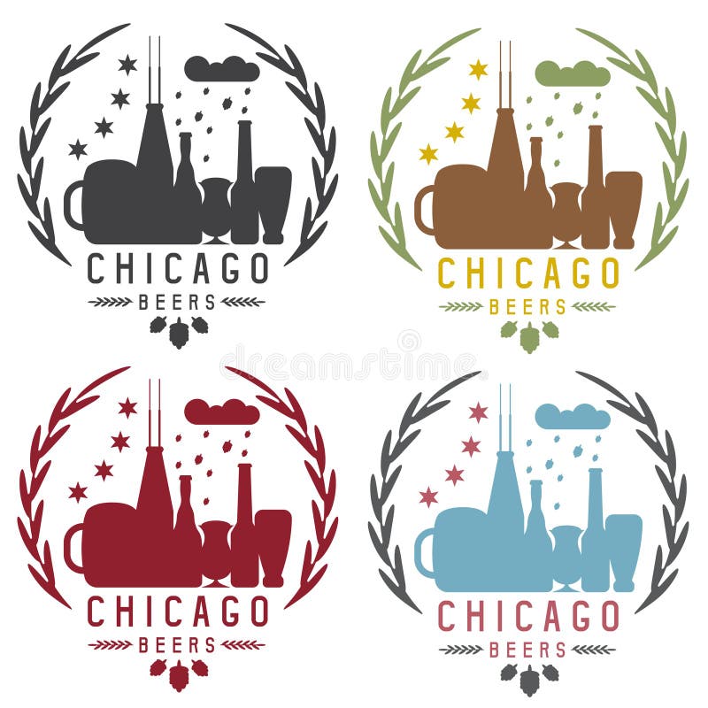 Chicago Illinois USA Skyline Line Vector Illustration Stock Vector ...