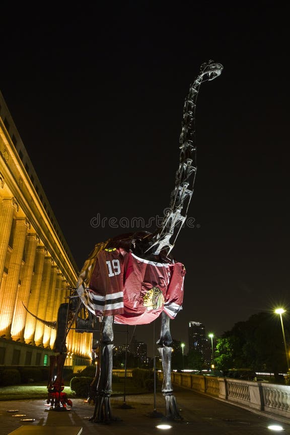 Chicago Blackhawks Dinosaur Editorial Stock Photo - Image of shadow ...