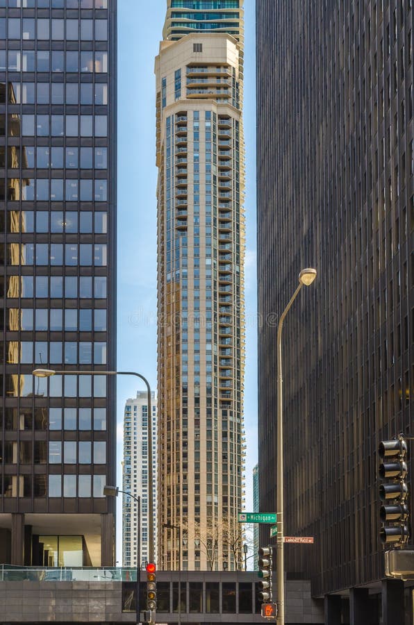 Chicago buildings stock photo. Image of mirror, modern - 185068972
