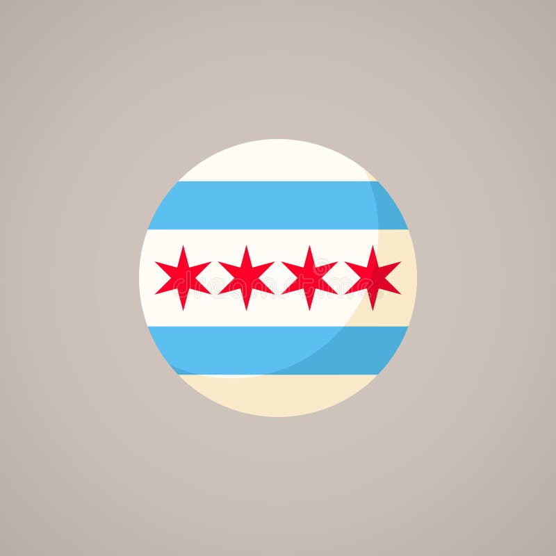 Chicago - Circular Flag stock vector. Illustration of flag - 320459537