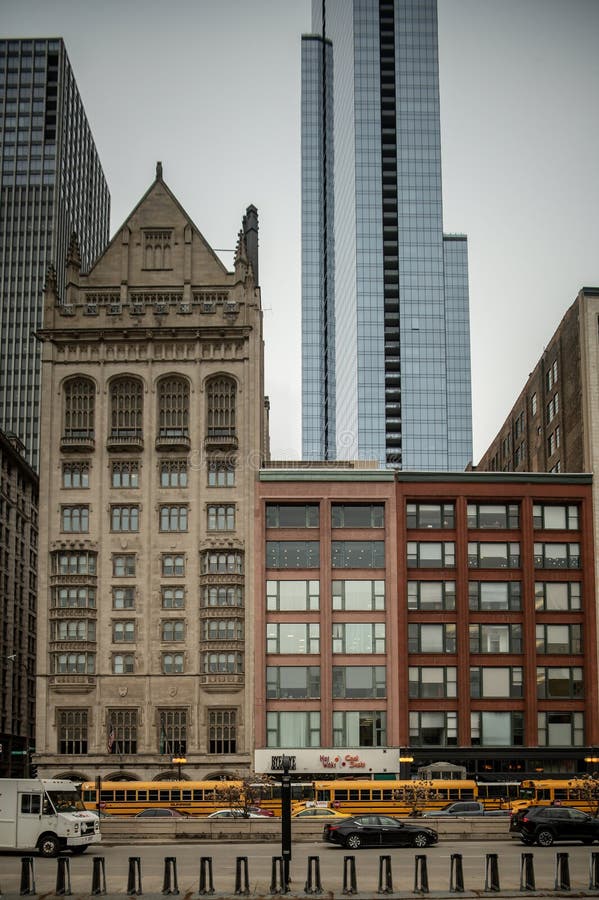 Chicago City Downtown Architecture and Street Scenes Editorial ...