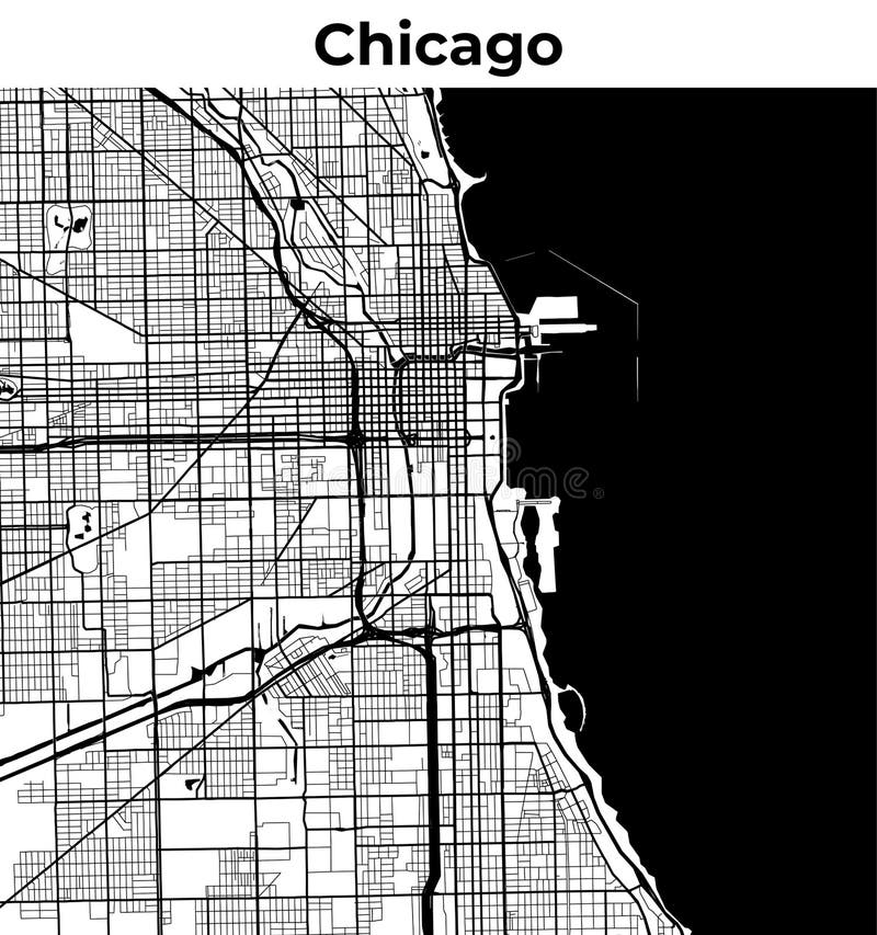Chicago City Map, Cartography Map, Street Layout Map Stock Vector ...