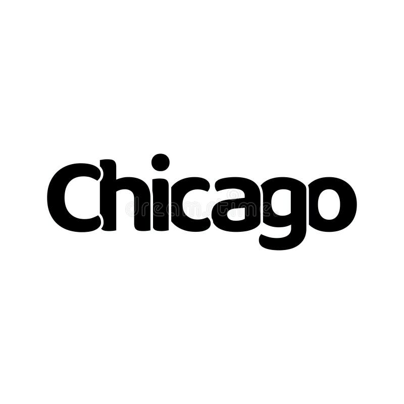 Chicago City Name Typography Vector Icon Stock Illustration ...
