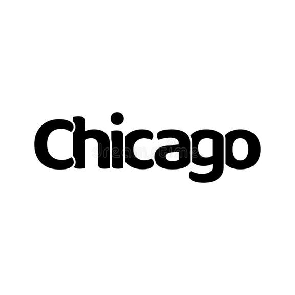 Chicago City Name Typography Vector Icon Stock Illustration ...