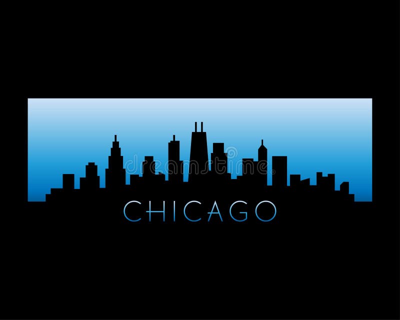 Chicago City Skyline Vector Illustration Stock Vector - Illustration of ...