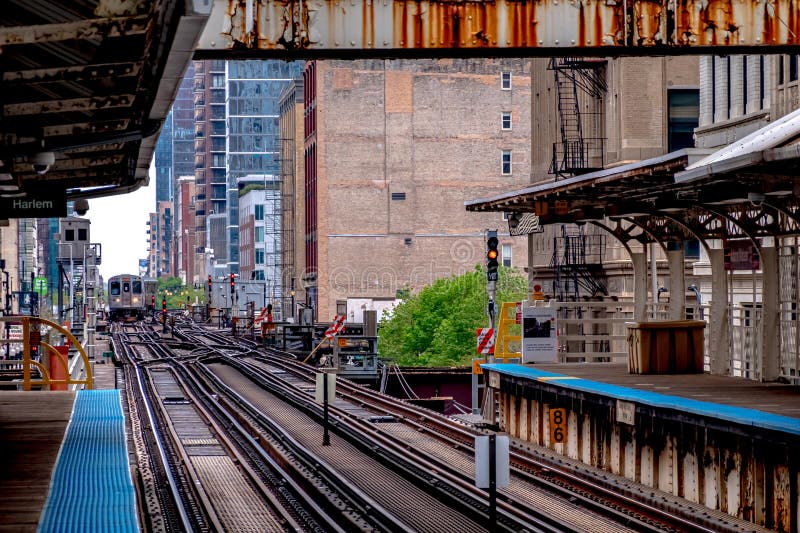 Chicago City Subway Station and Train Scenes Stock Photo - Image of ...