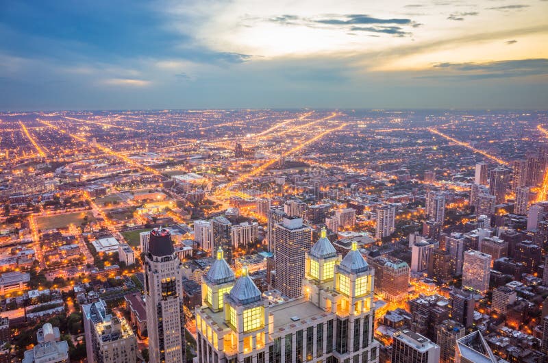 Chicago city from top view stock image. Image of city - 36011765
