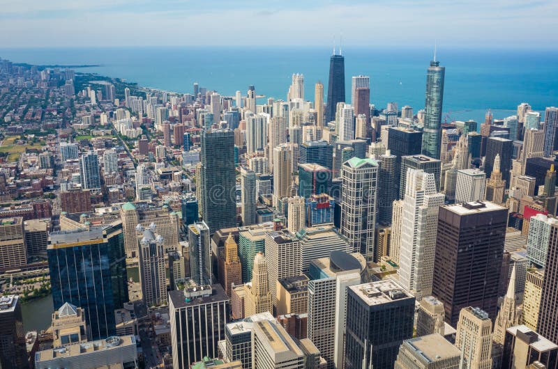 Chicago city from top view stock image. Image of tower - 36012643