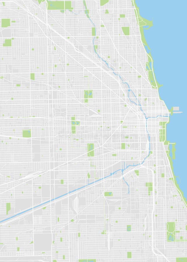 Mapa Da Cidade De Chicago, EUA Ilustração do Vetor - Ilustração de ...