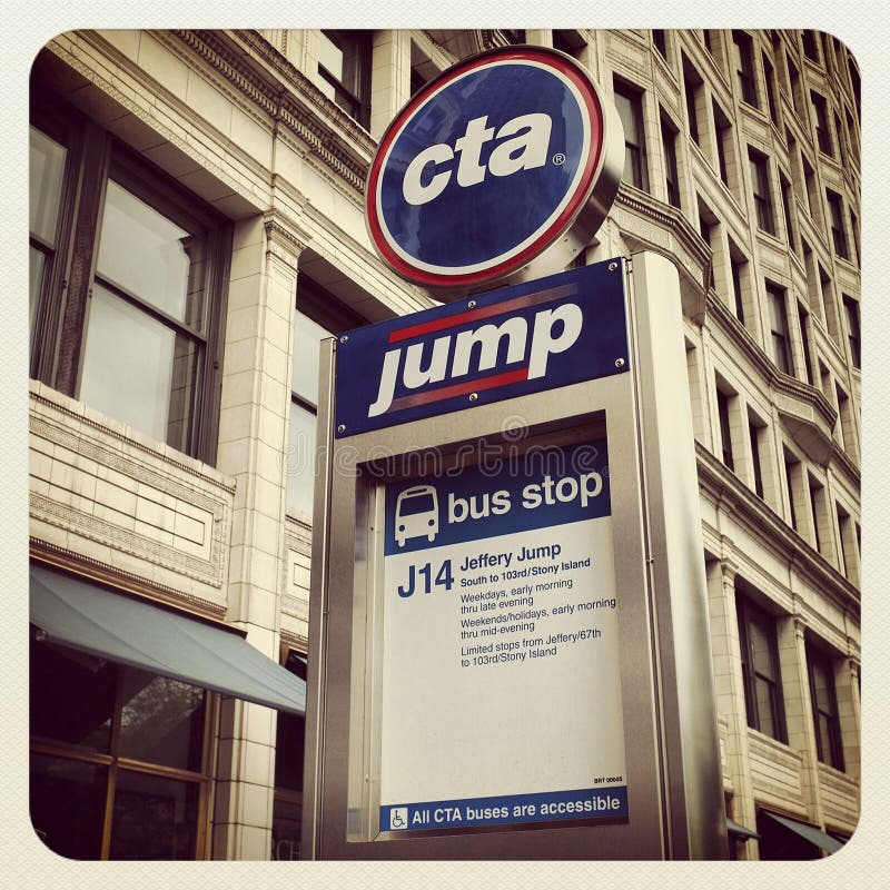 Chicago CTA bus sign editorial stock image. Image of logo - 31550614