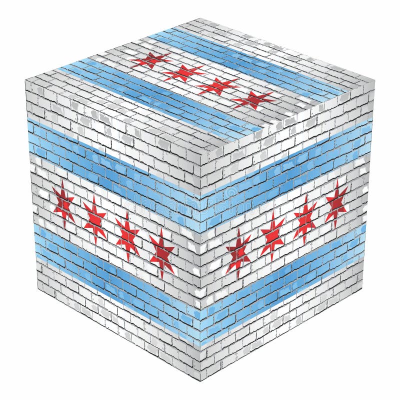 Chicago Cube in Made of Bricks Stock Vector - Illustration of building ...