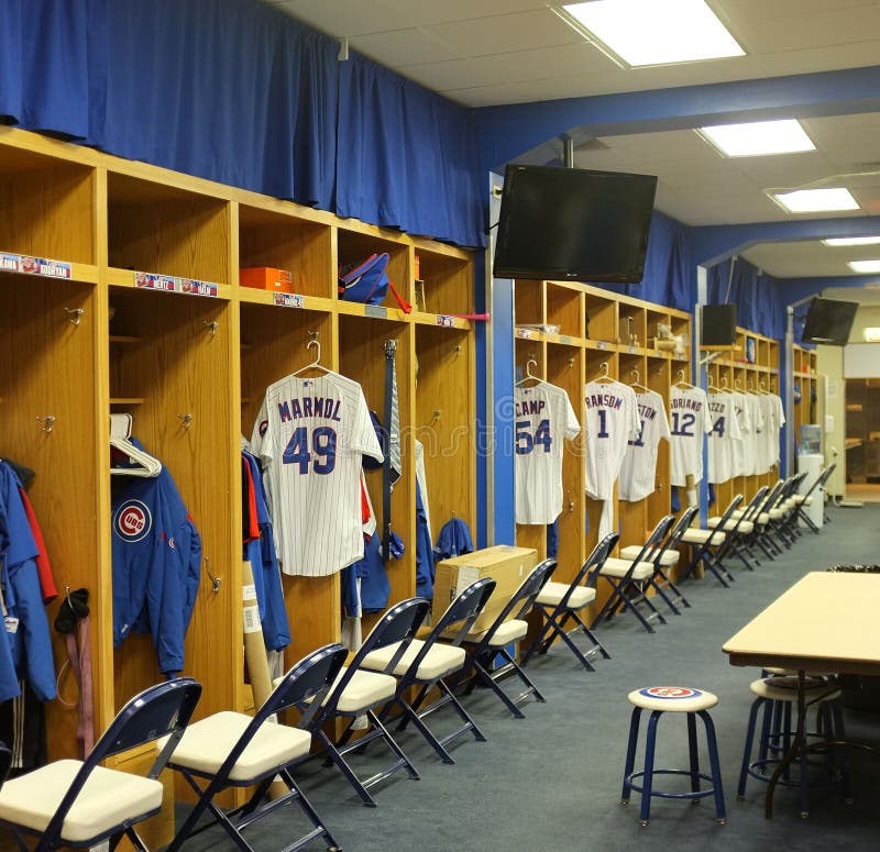 Chicago cubs players room editorial photography. Image of locker - 31405182