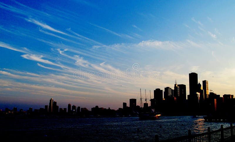 Chicago Dark Sunset stock photo. Image of darker, blown - 54787812