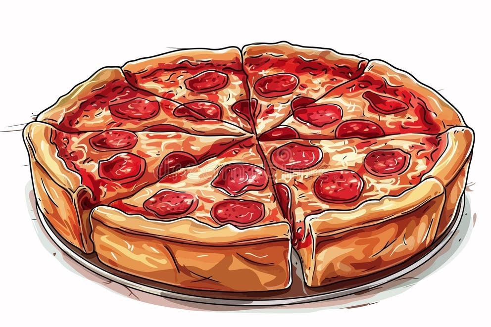 Chicago Deep-Dish Pizza Tomato Isolated Stock Vector - Illustration of ...