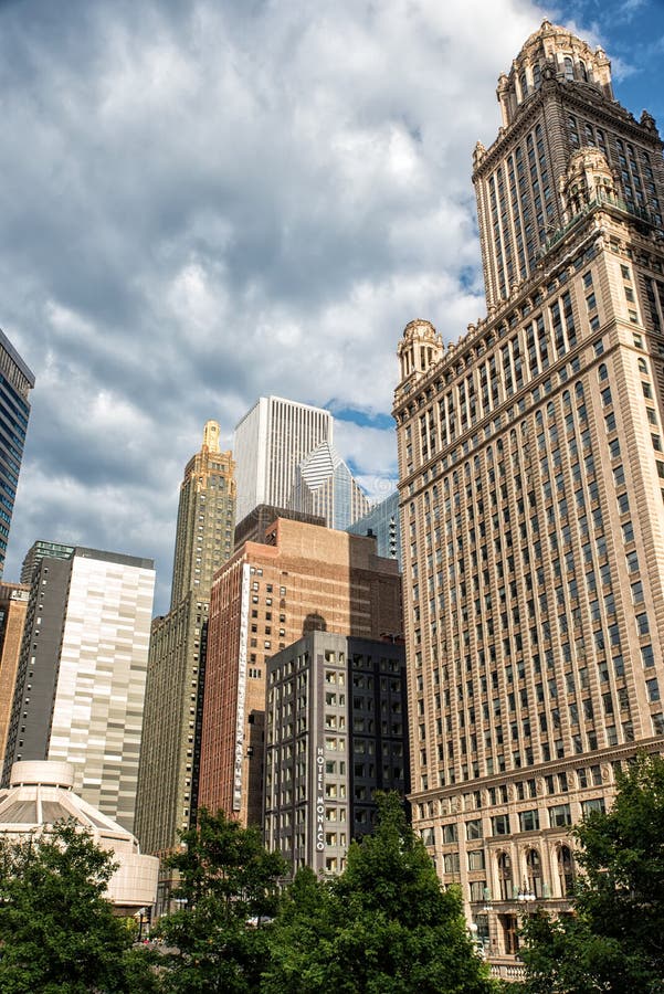 Chicago Downtown Architecture Editorial Photography - Image of famous ...