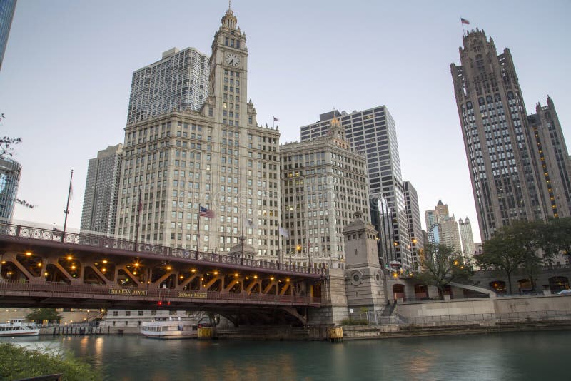 Chicago stock image. Image of urban, river, skyline, travel - 91406883