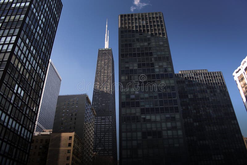 Chicago Downtown View from the Bottom Stock Photo - Image of icon ...
