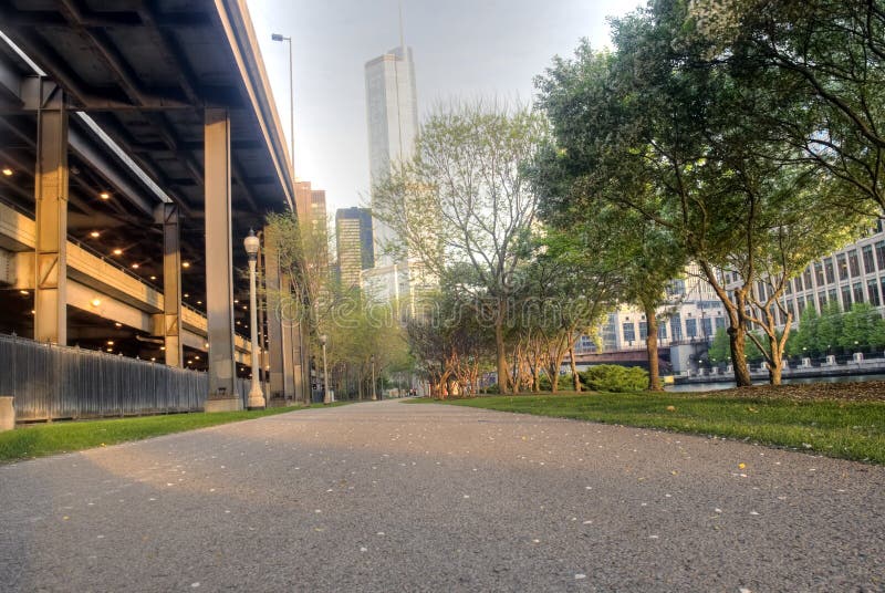 Chicago in the Early Morning Stock Image - Image of illinois, park ...