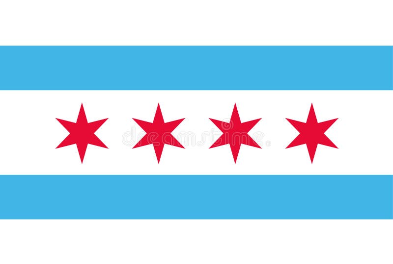 Chicago Flag - Vector Illustration Stock Vector - Illustration of flag ...