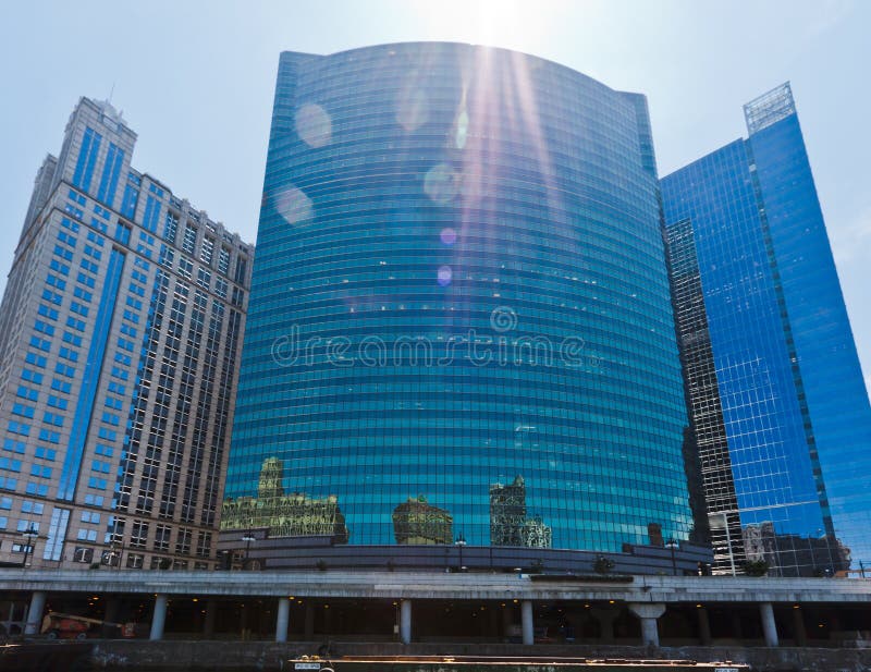 Chicago Glass Window Modern Building Editorial Photography - Image of ...