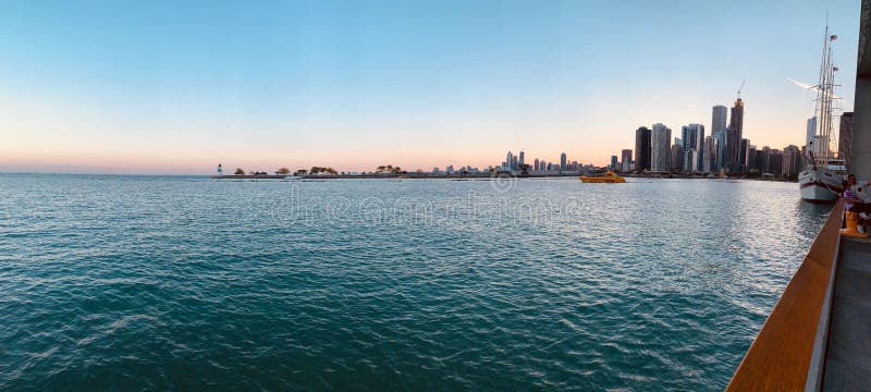 Chicago Golden Hour (sunset) Stock Image - Image of europe, building ...