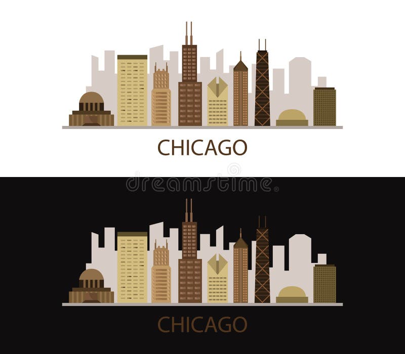 Chicago Icon Illustrated in Vector on White Background Stock ...