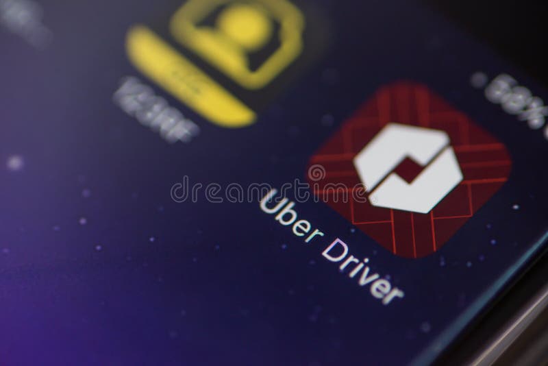 Chicago,IL,USA,Feb-12,2017,Close Up of an Uber Driver Application on a ...