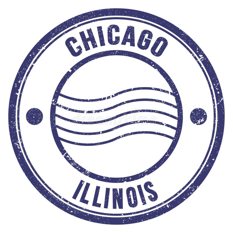 CHICAGO - ILLINOIS, Words Written on Blue Postal Stamp Stock ...