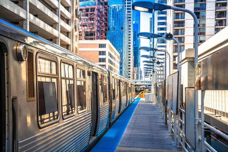 Chicago L Elevated Rapid Transit System Station View Stock Image ...