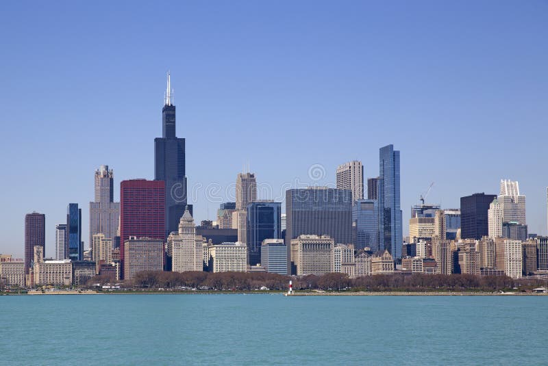 Chicago lake view stock image. Image of chicago, skyscraper - 70195759