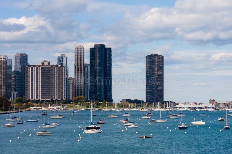 Chicago Lakefront Trail and Skyline Stock Photo - Image of lakefront ...