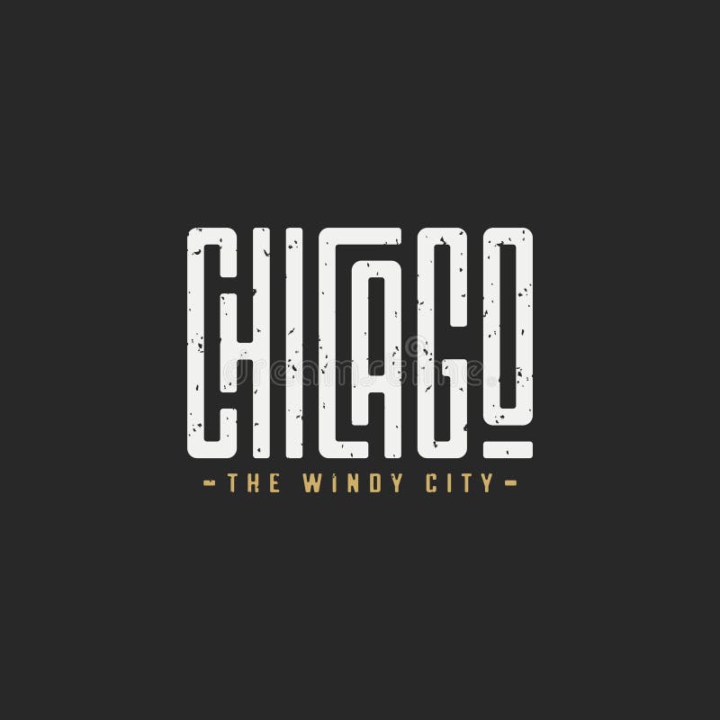 Chicago Lettering Typography Stock Vector - Illustration of typography ...