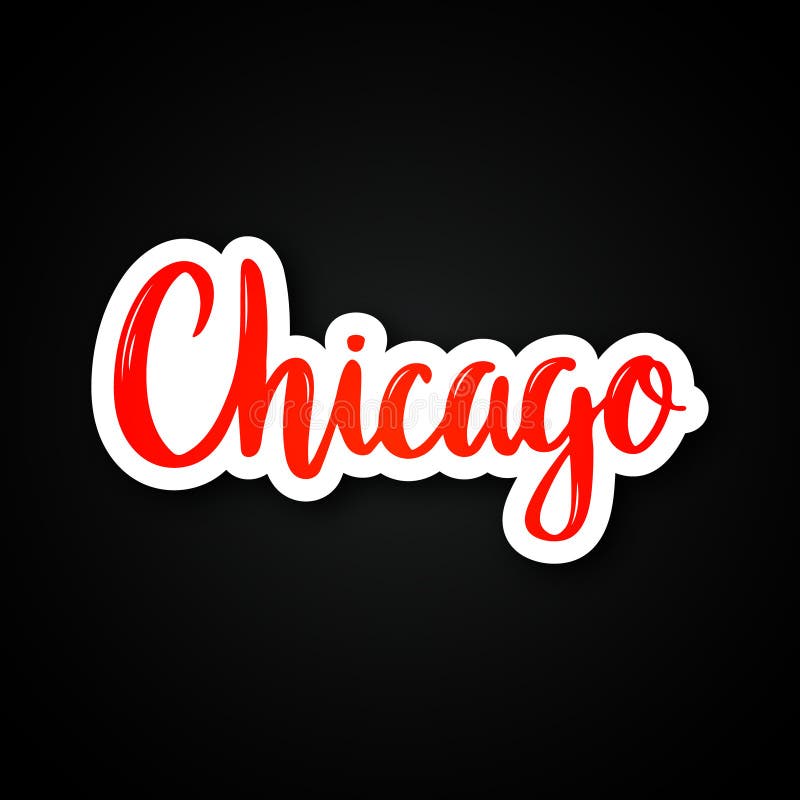 Letras De La Mano De Chicago En El Fondo Blanco Ilustración del Vector ...