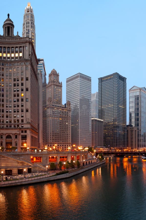 Chicago in the morning. stock image. Image of cityscape - 19824129