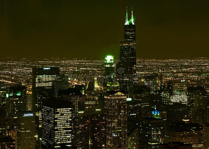 Chicago night scene editorial photography. Image of chicago - 1508572