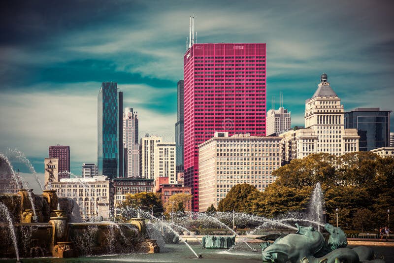 Chicago Park editorial photography. Image of clock, district - 63805632