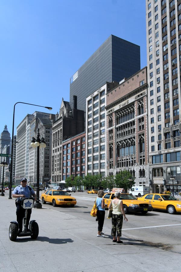 Chicago Policeman on Segway Scooter Editorial Image - Image of sidewalk ...