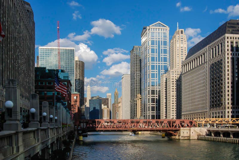 Chicago River stock image. Image of morning, landmark - 62705793
